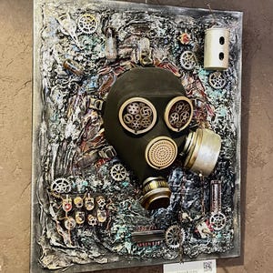 Steam Punk Wall Art, Gas Mask Wall Decor, Industrial Steampunk Wall ...