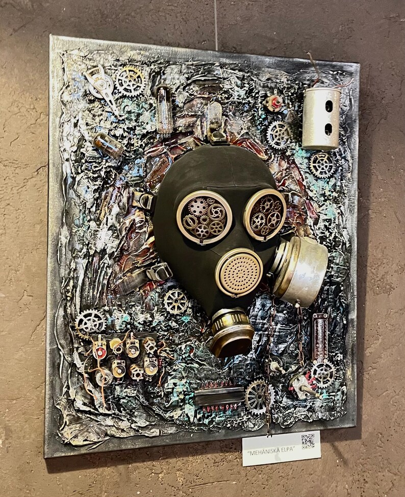 Steam Punk Wall Art, Gas Mask Wall Decor, Industrial Steampunk Wall ...