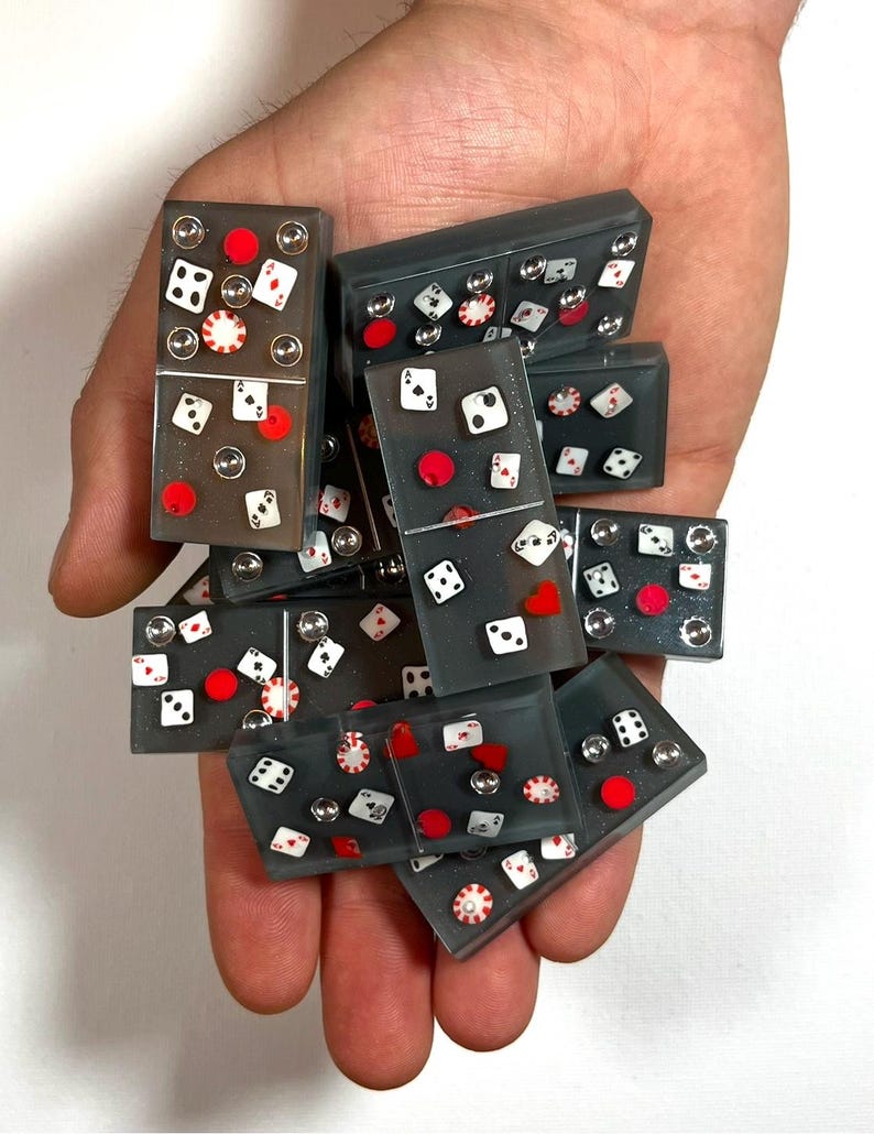 Epoxy Resin Domino Game, Creative Design, Game for Fun, Domino Set With ...