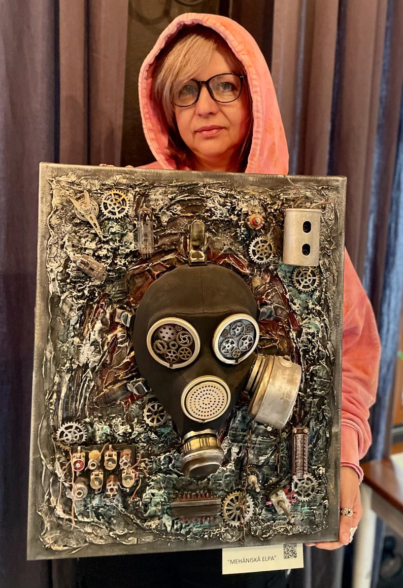 Steam Punk Wall Art, Gas Mask Wall Decor, Industrial Steampunk Wall ...