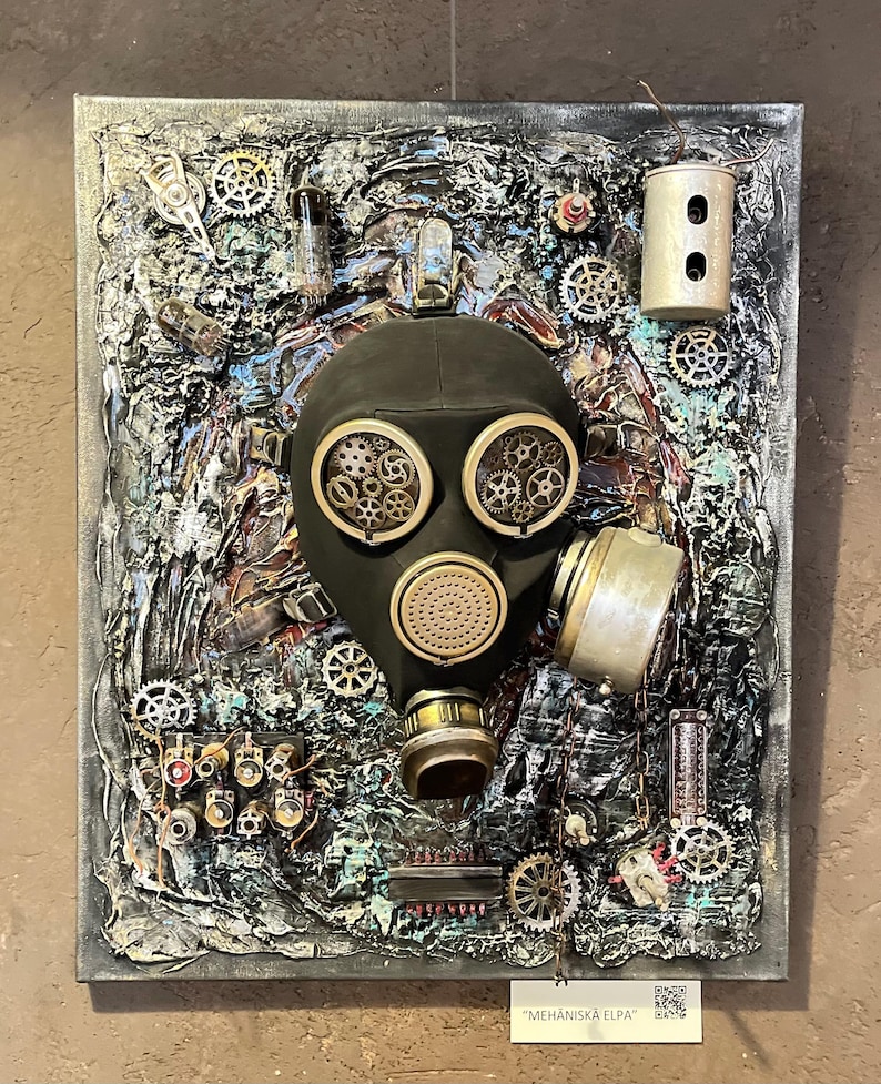 Steam Punk Wall Art, Gas Mask Wall Decor, Industrial Steampunk Wall ...