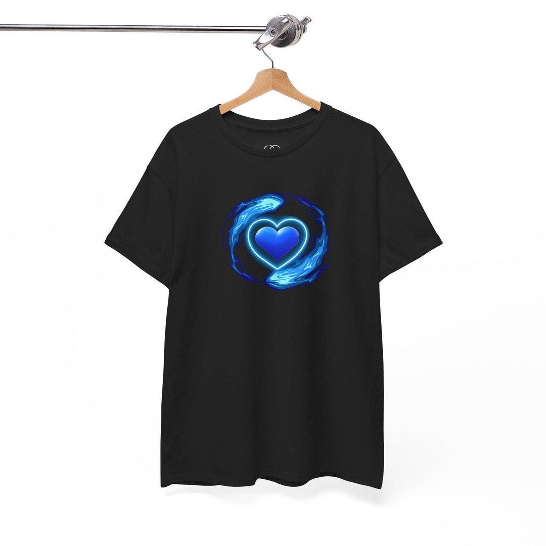 Blue Heart T-shirt, Love Symbol Shirt, Graphic Tee, Casual Top ...