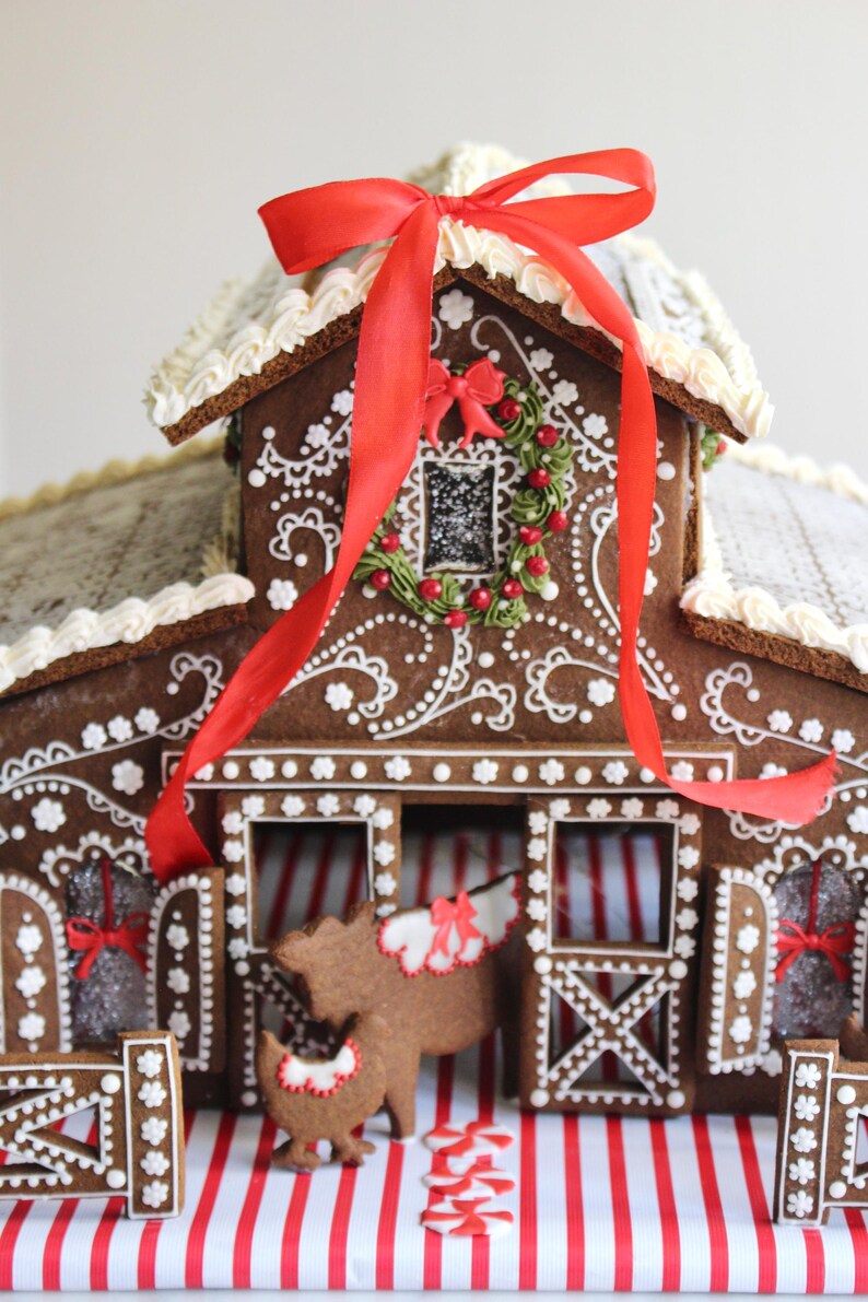 The Barn | Gingerbread House Template - Etsy
