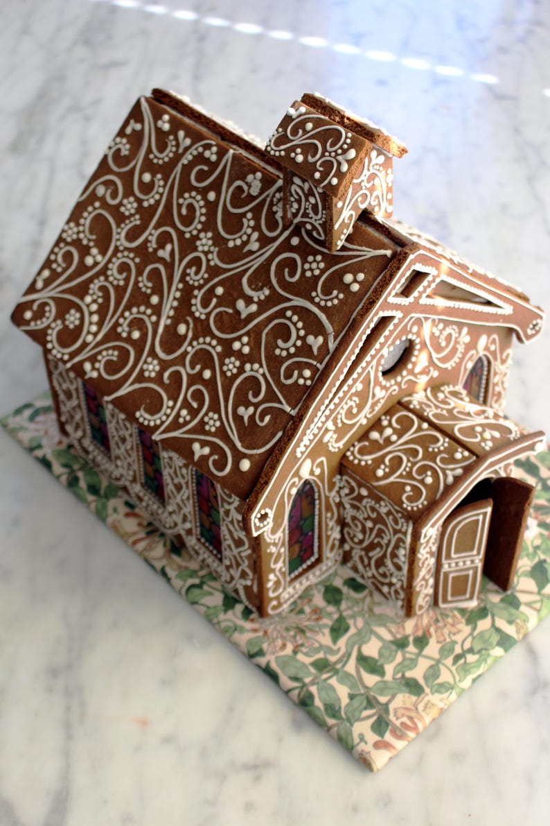 The Schoolhouse | Gingerbread House Template - Etsy