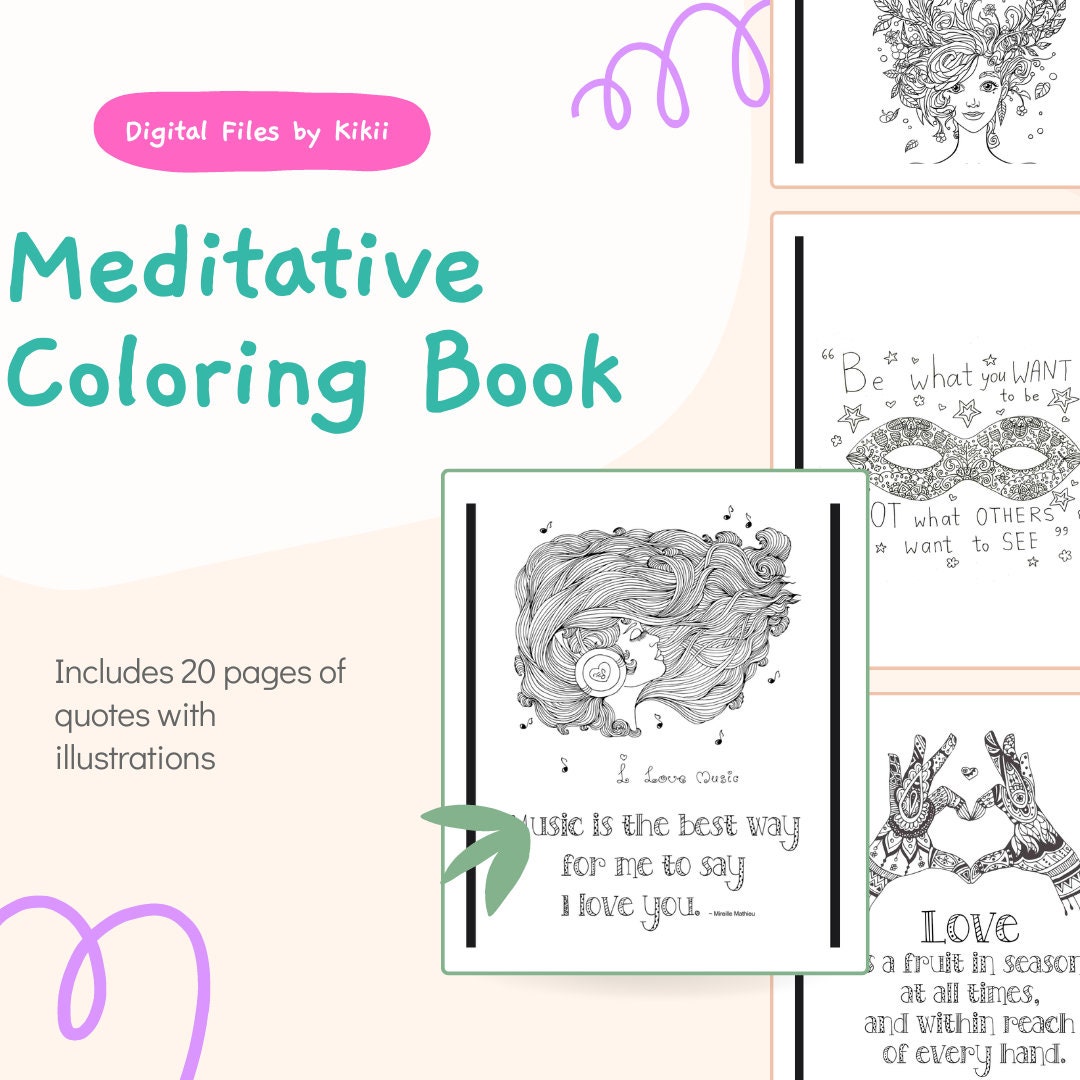 Digital Meditative Coloring Book - Etsy