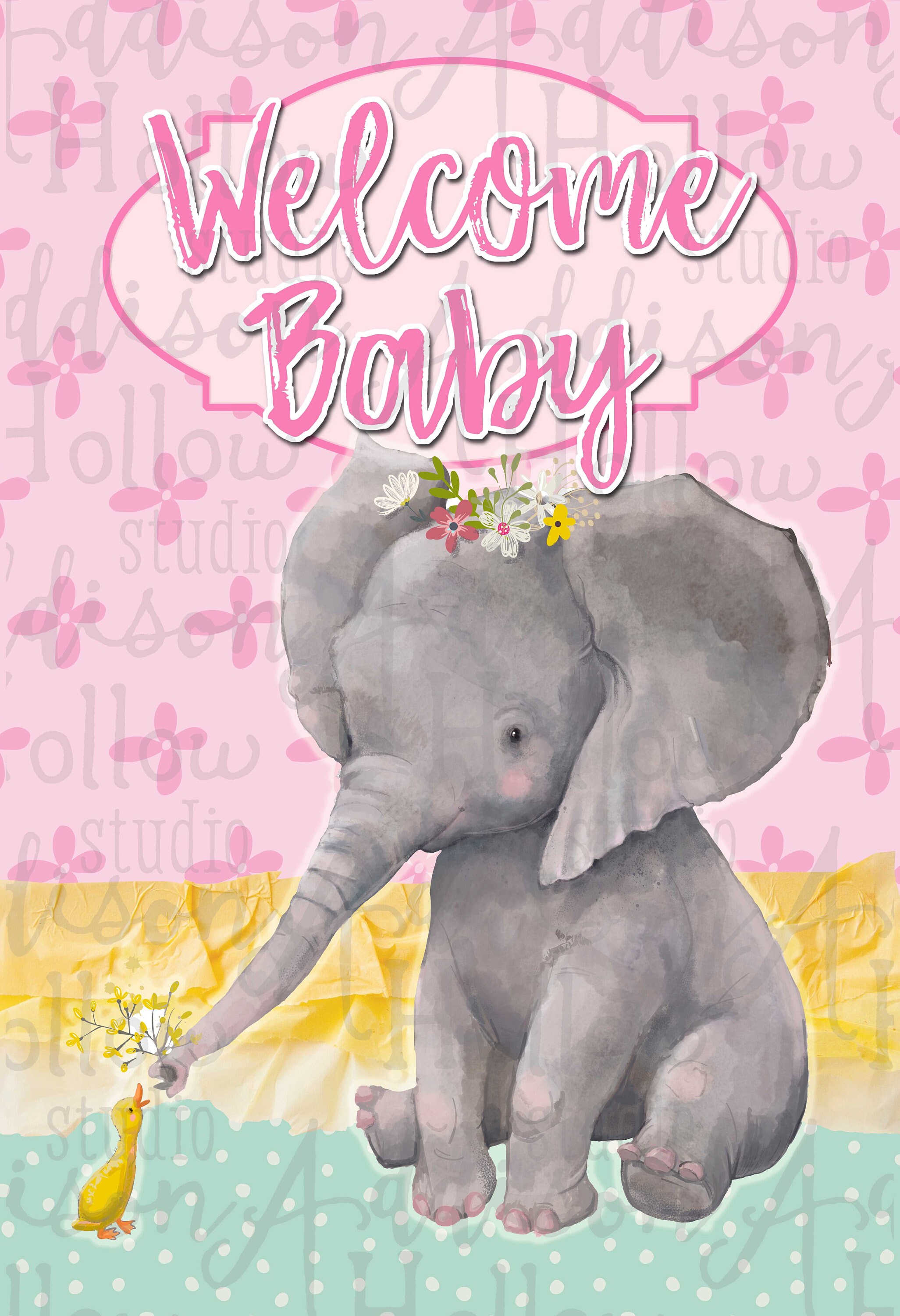 Welcome Baby Girl Newborn Sublimation Digital Design Template Instant ...