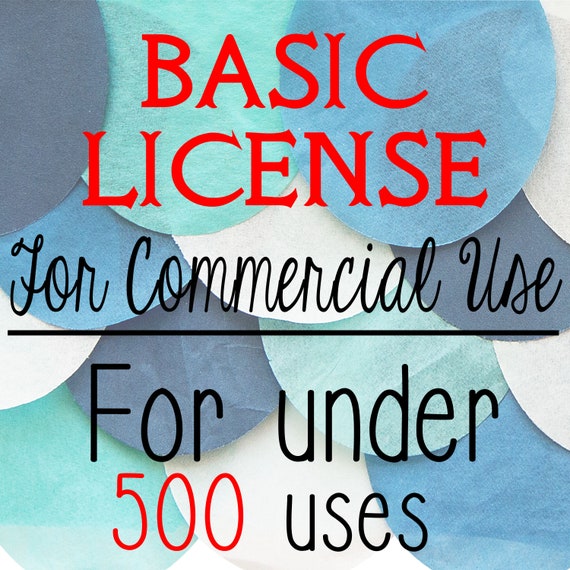 BASIC COMMERCIAL LICENSE for Under 500 Uses | Etsy