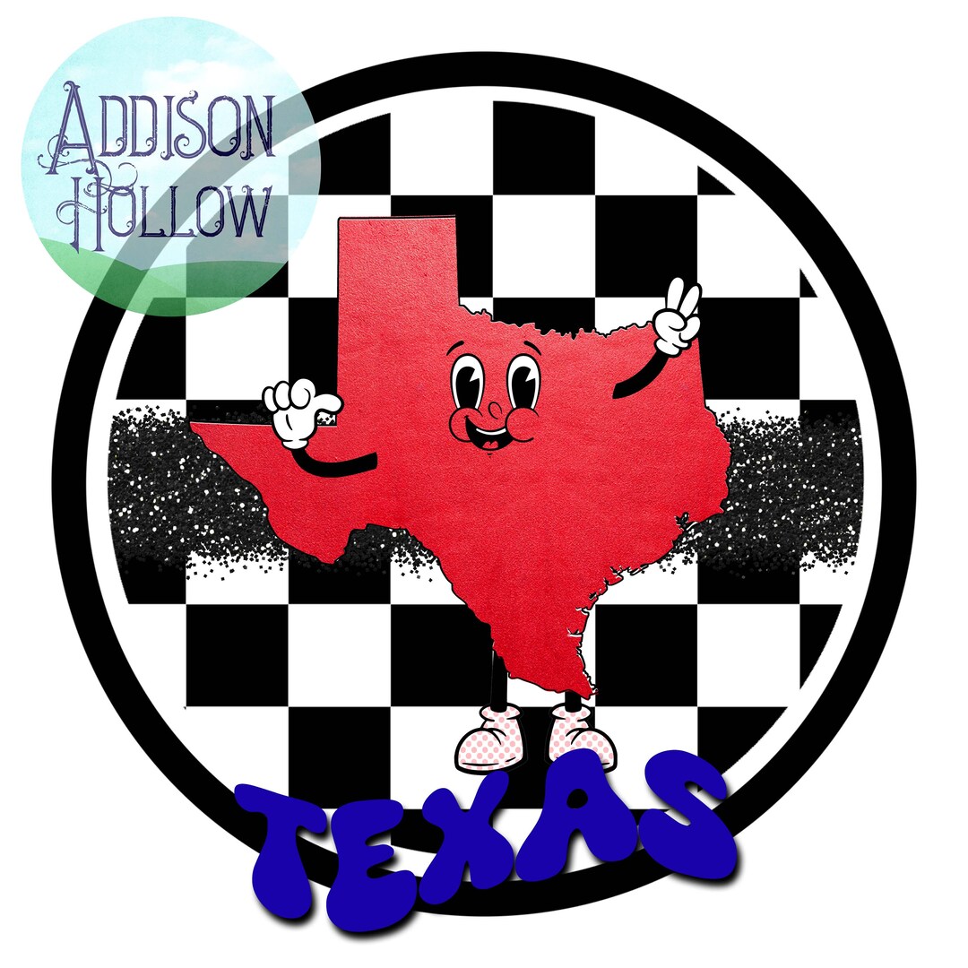 Texas Red Blue Silver Flag Character Sublimation Digital Design ...