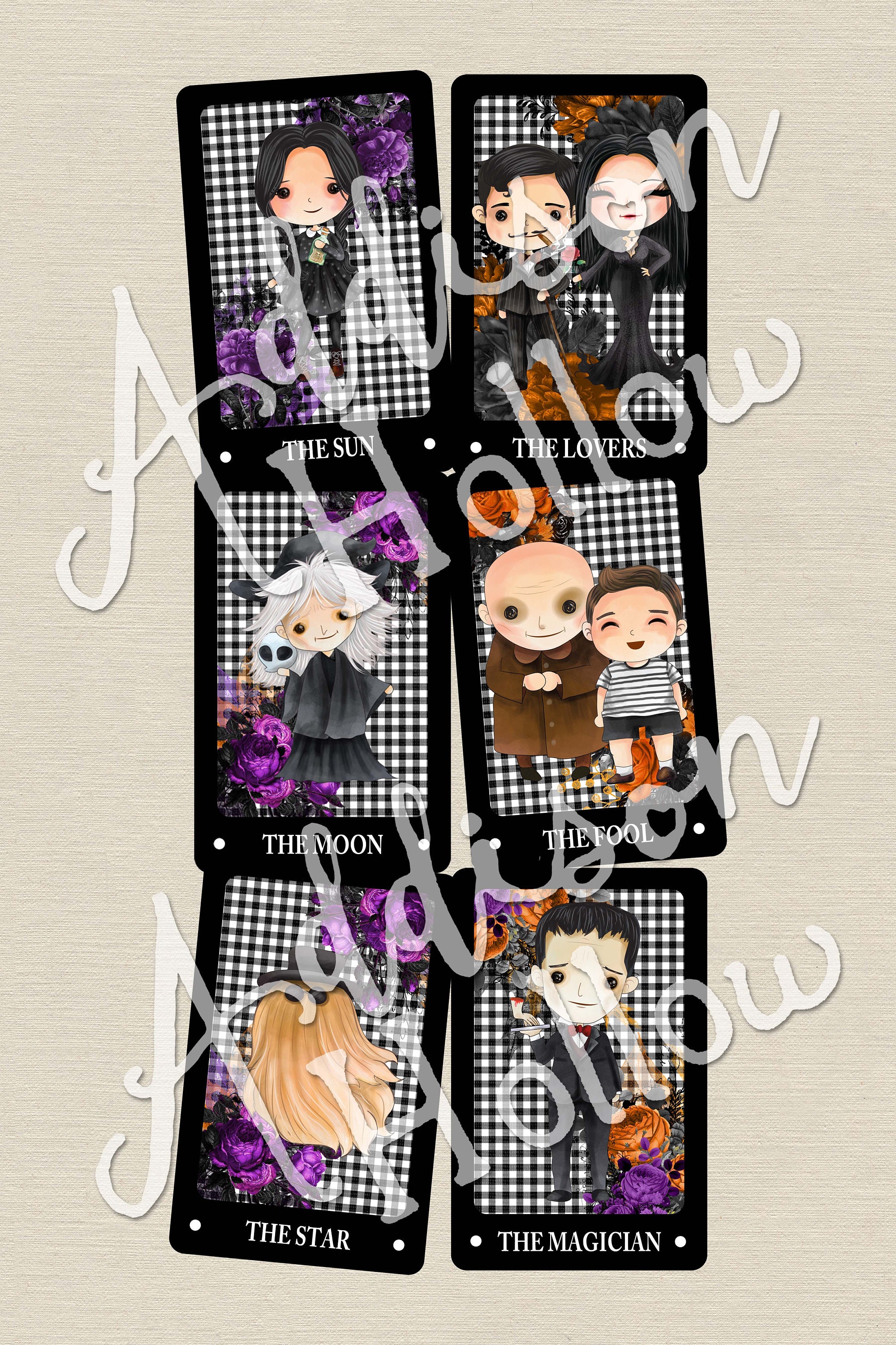 Addams Family Tarot Cards Sublimation Digital Design Template Instant ...