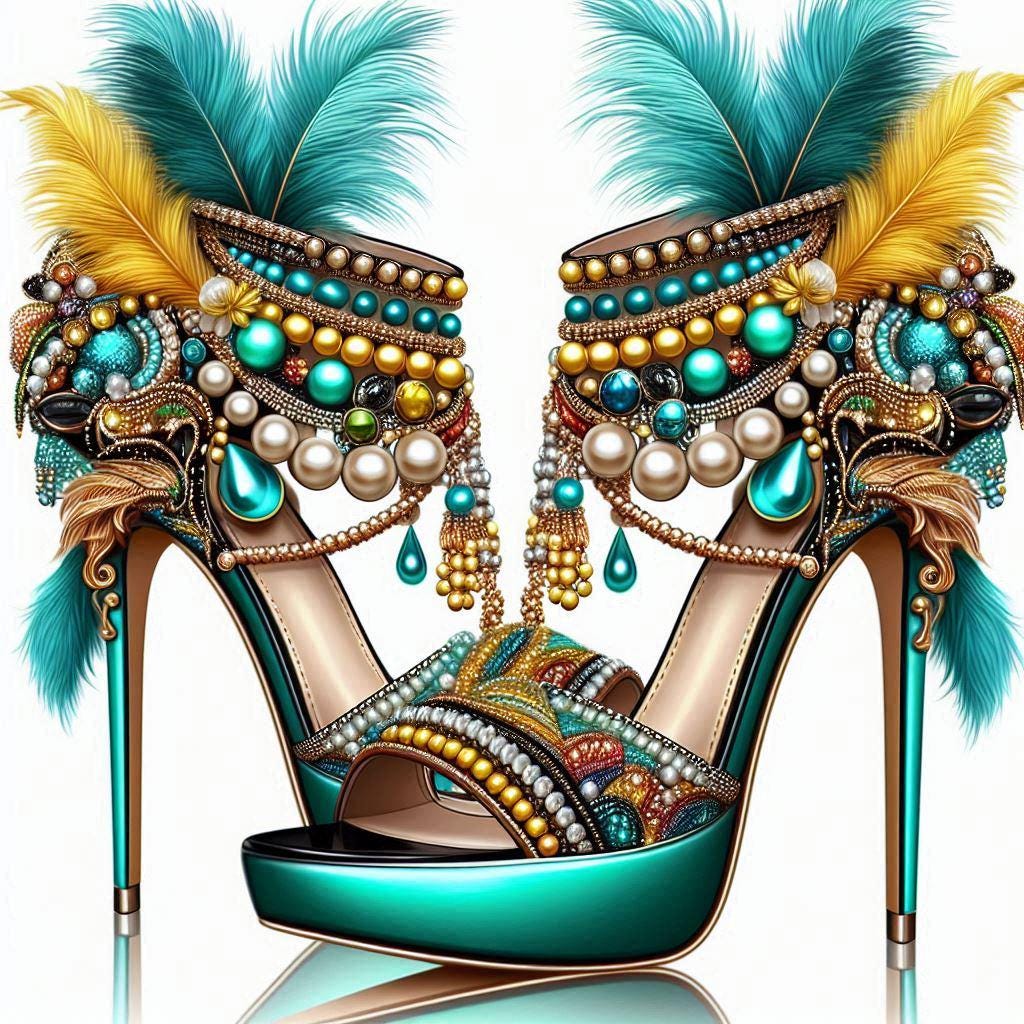 Island Gal High Heel Shoes Clipart | Fashion Stiletto Heels PNG | Glam ...