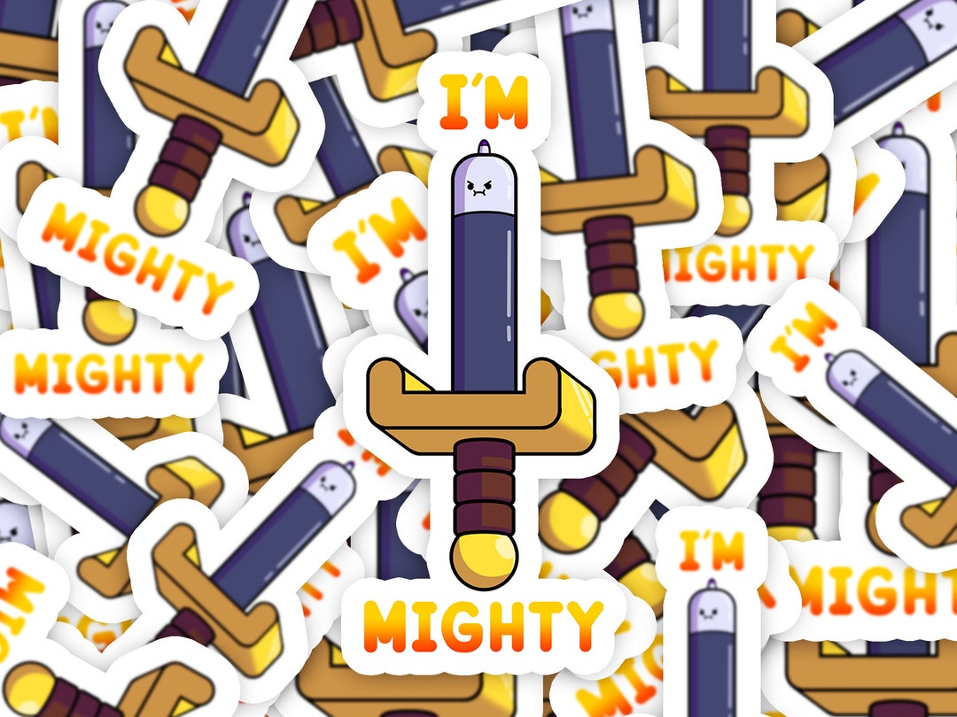 The Mighty Pen-sword Sticker, Funny Sticker, Quote Sticker, Funny Meme ...