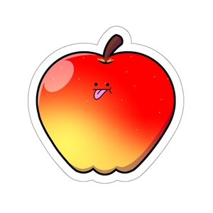Apple Sticker, Funny Sticker, Food Sticker, Cute Meme Decal for Water ...