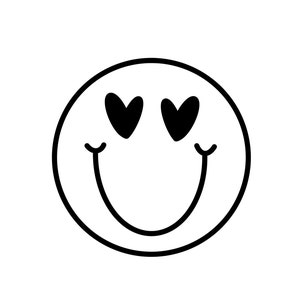Heart Eyes Smiley SVG - Etsy