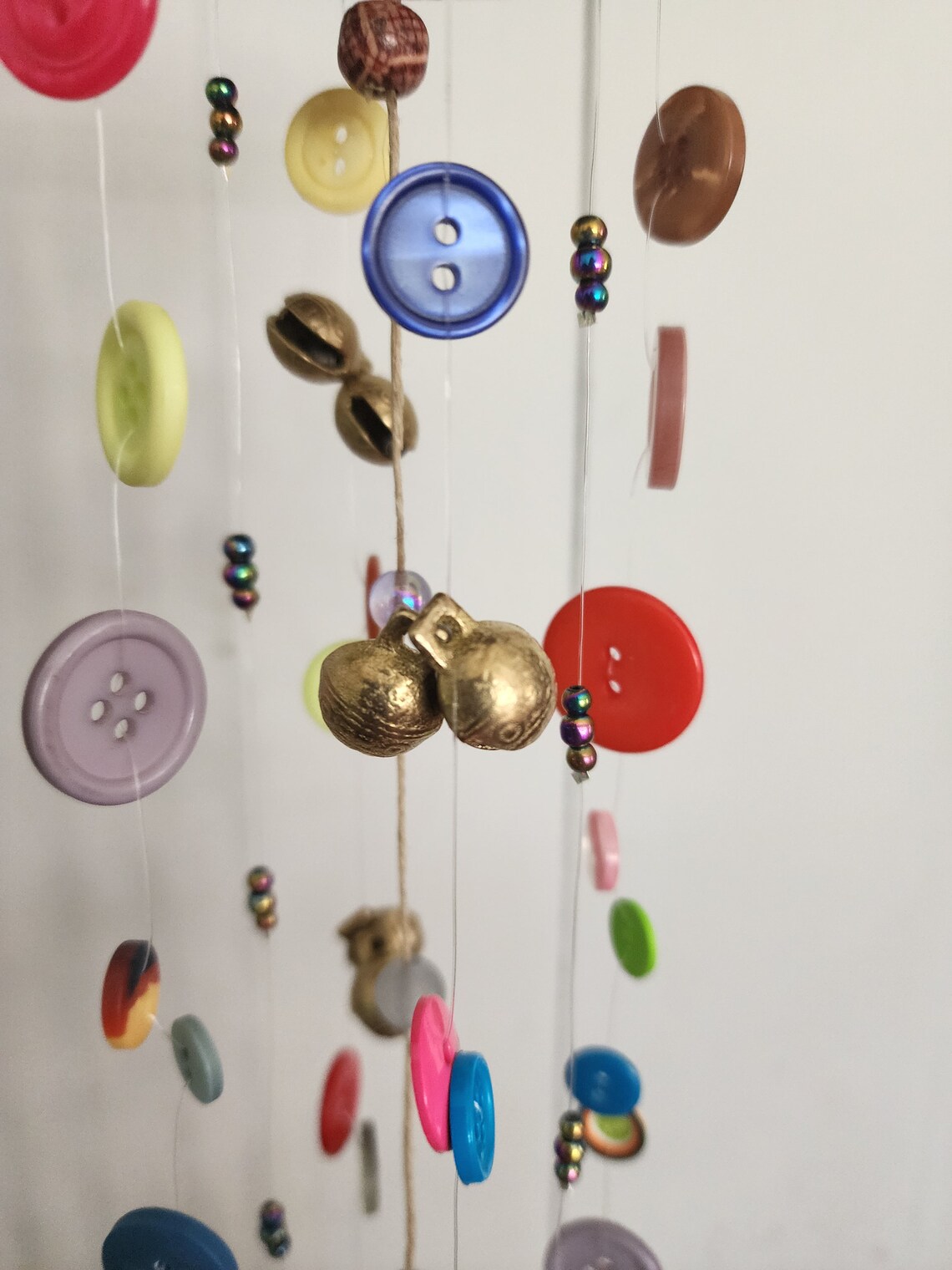 V Buttons and Bells Wind Chime - Etsy