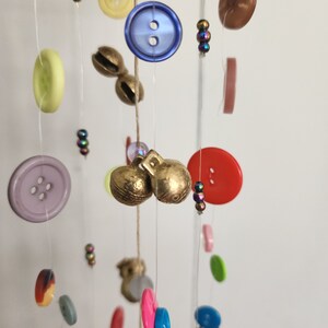 V Buttons and Bells Wind Chime - Etsy