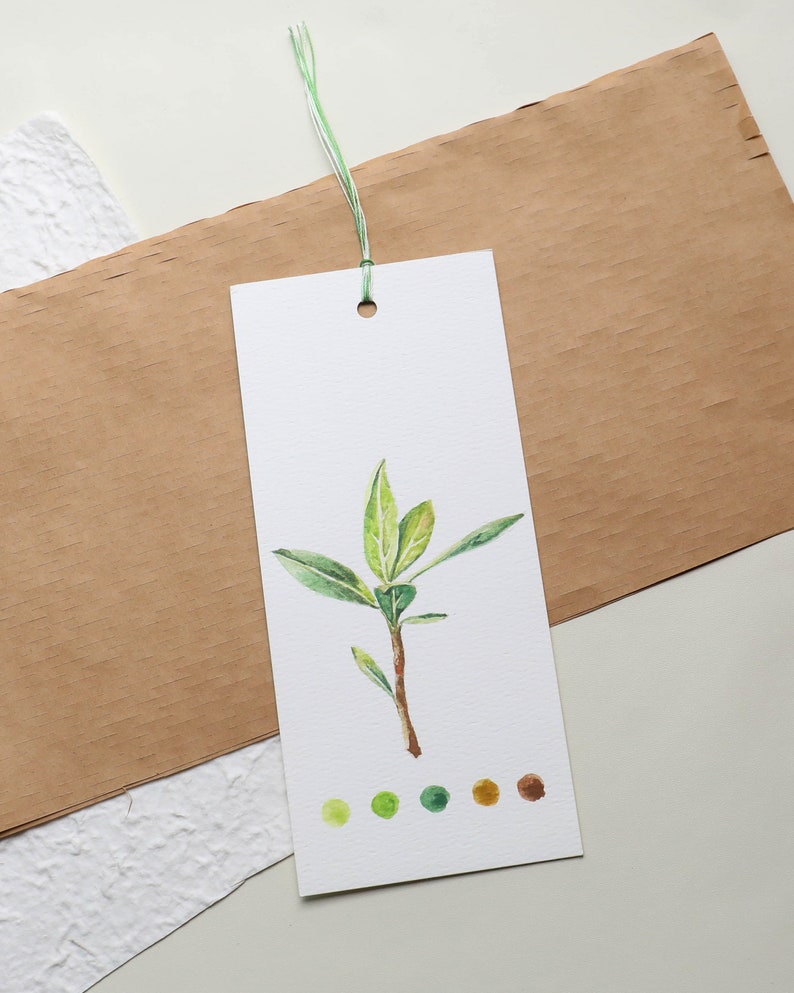 Original Hand Painted Watercolor Leaves，eucalyptus Bookmarks，book ...
