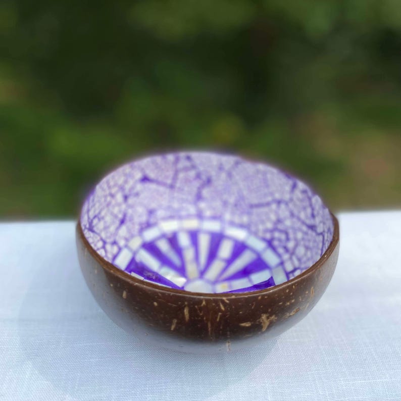 Coconut Shell With Mother of Pearl Inlay, Nature Coconut Bowl,hand ...