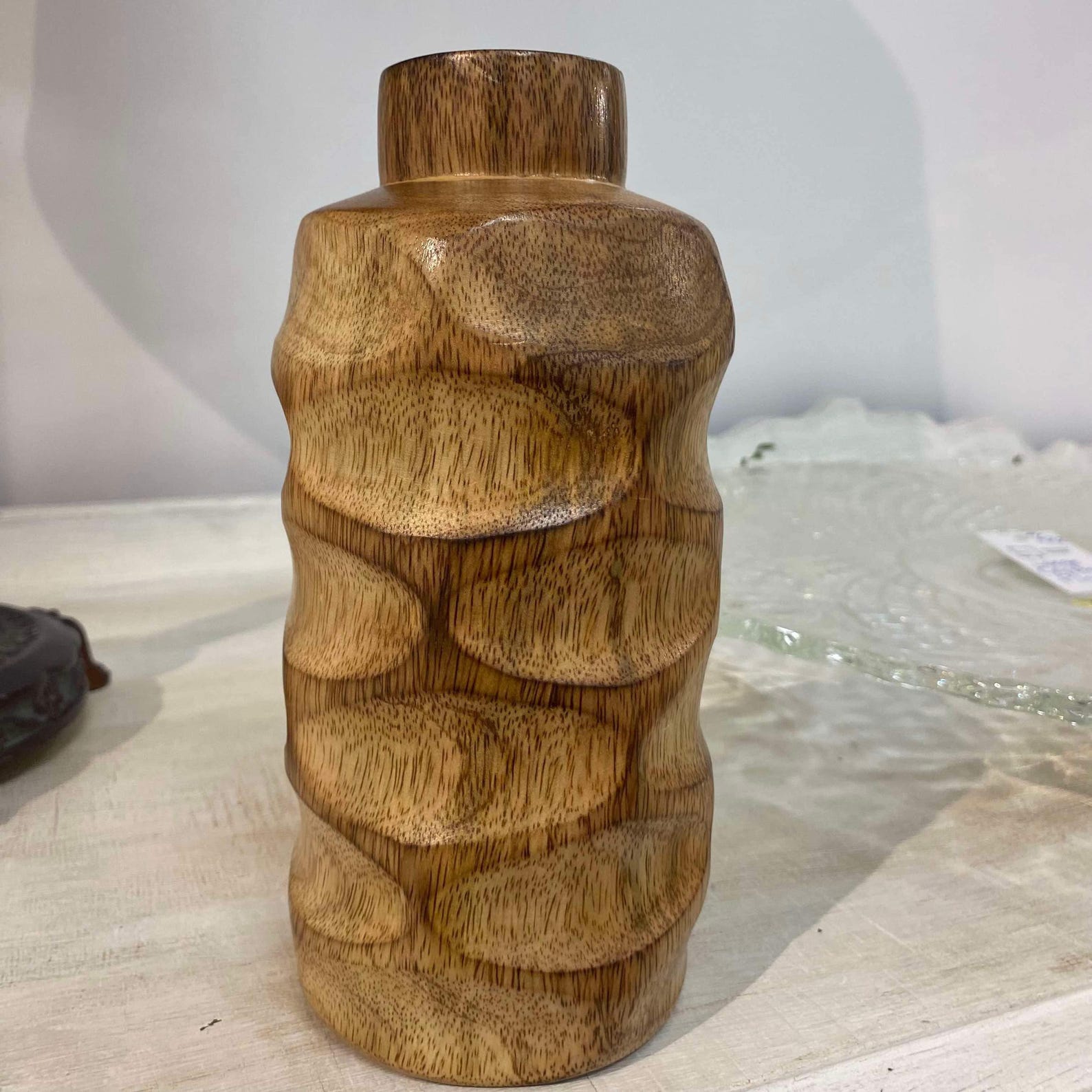 Mango Wood Vase, Wooden Vases, Dried Flowers,home Decor,bud Vase Wood ...