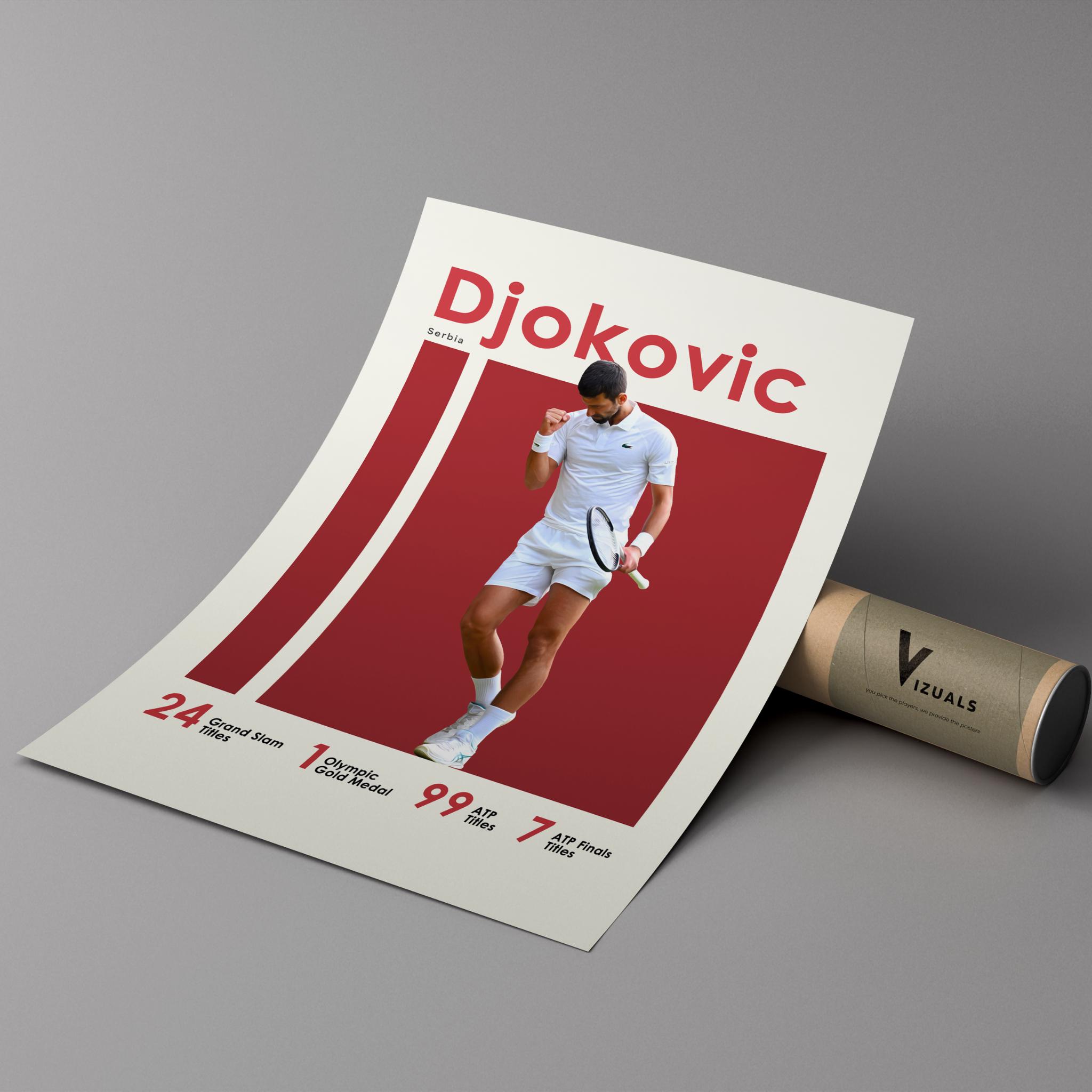 Novak Djokovic Poster, Tennis Poster, Tennis Print, Sports Poster, Wall ...