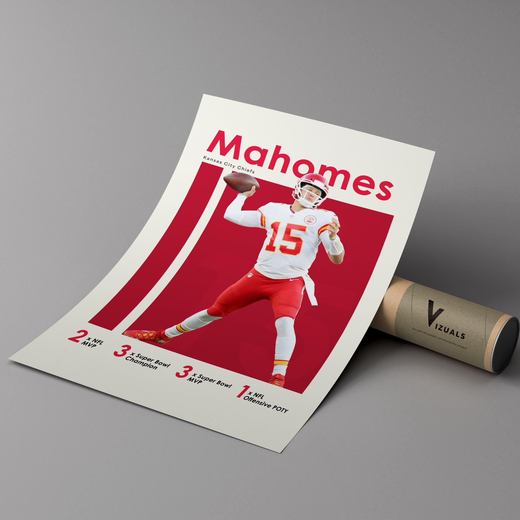 Patrick Mahomes Poster, American Football Poster, NFL Poster, Sports ...