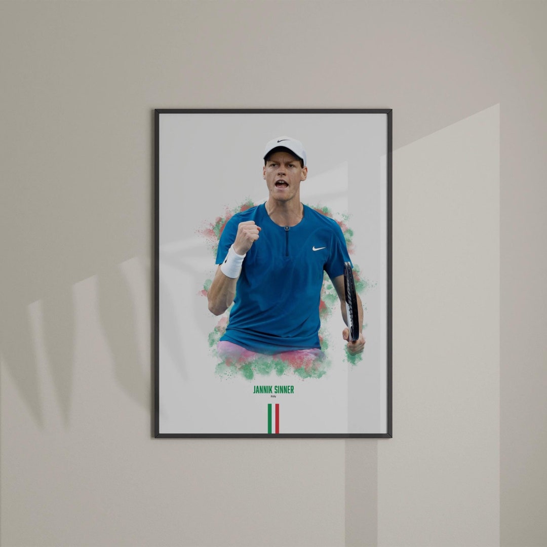 Jannik Sinner Poster, Tennis Poster, Tennis Print, Sports Poster, Wall ...