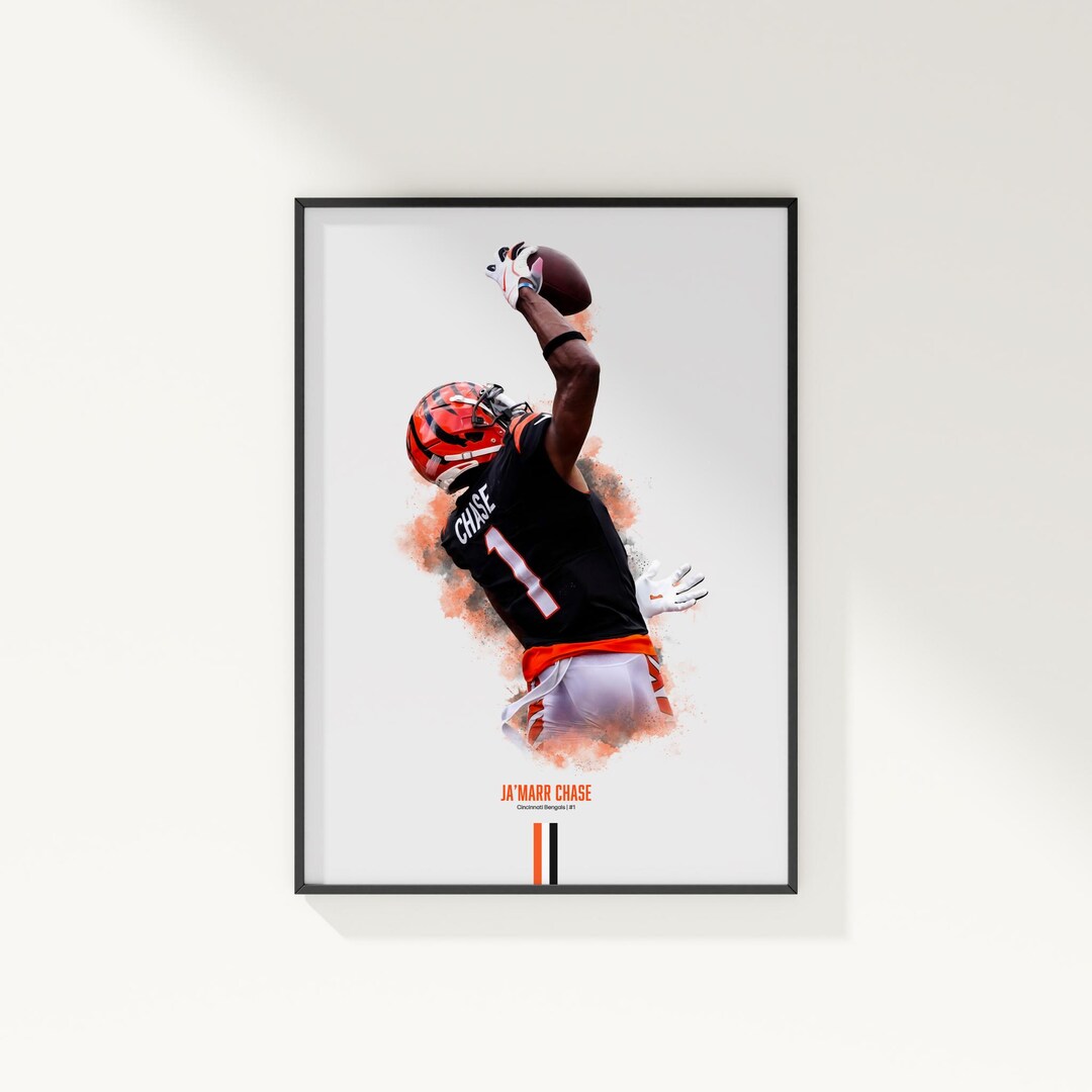 Ja'marr Chase Poster, NFL Poster, American Football Poster, Sports ...