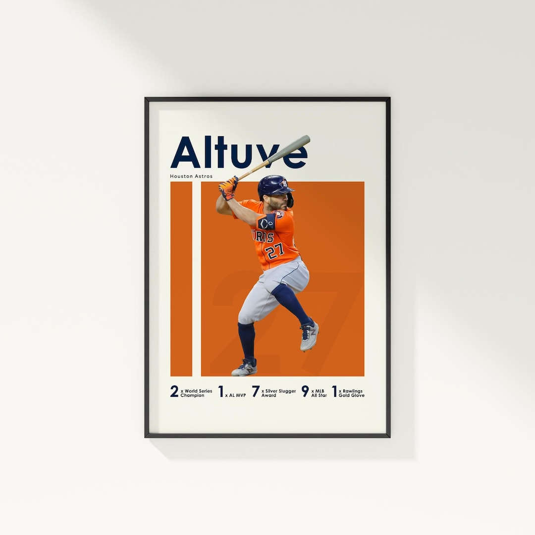 Jose Altuve Poster, Baseball Poster, MLB Poster, Sports Poster, Houston ...