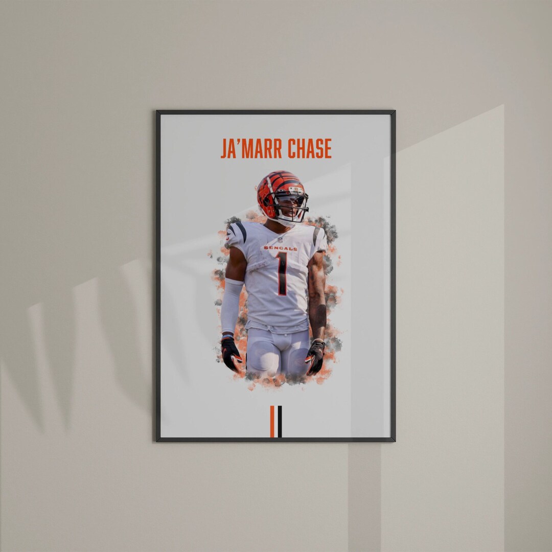 Ja'marr Chase Poster, NFL Poster, Sports Poster, Cincinnati Bengals ...