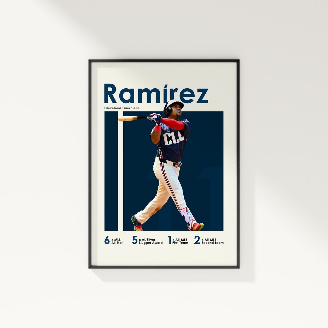 Jose Ramirez Poster, Baseball Poster, MLB Poster, Sports Poster ...