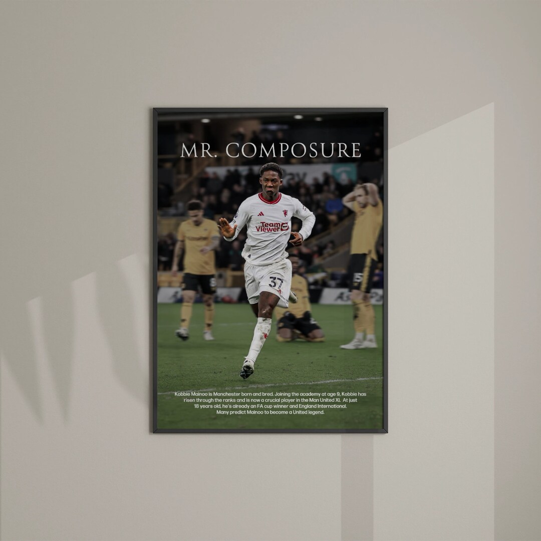 Kobbie Mainoo Poster, Sports Poster, Football Poster, Football Print ...