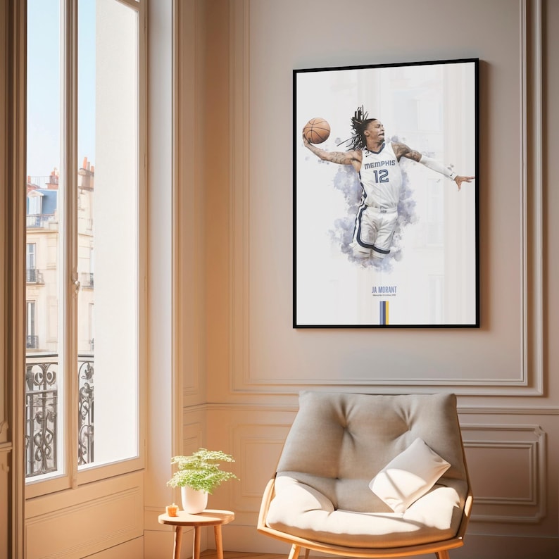 Ja Morant Poster, Basketball Poster, NBA Poster, Sports Poster, Memphis ...