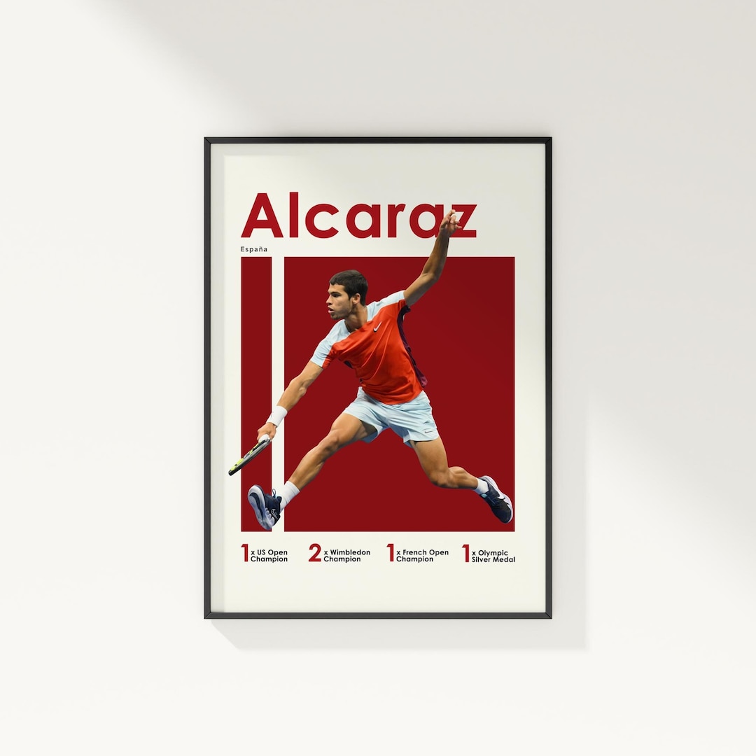Carlos Alcaraz Poster, Tennis Poster, Tennis Print, Sports Poster, Wall ...