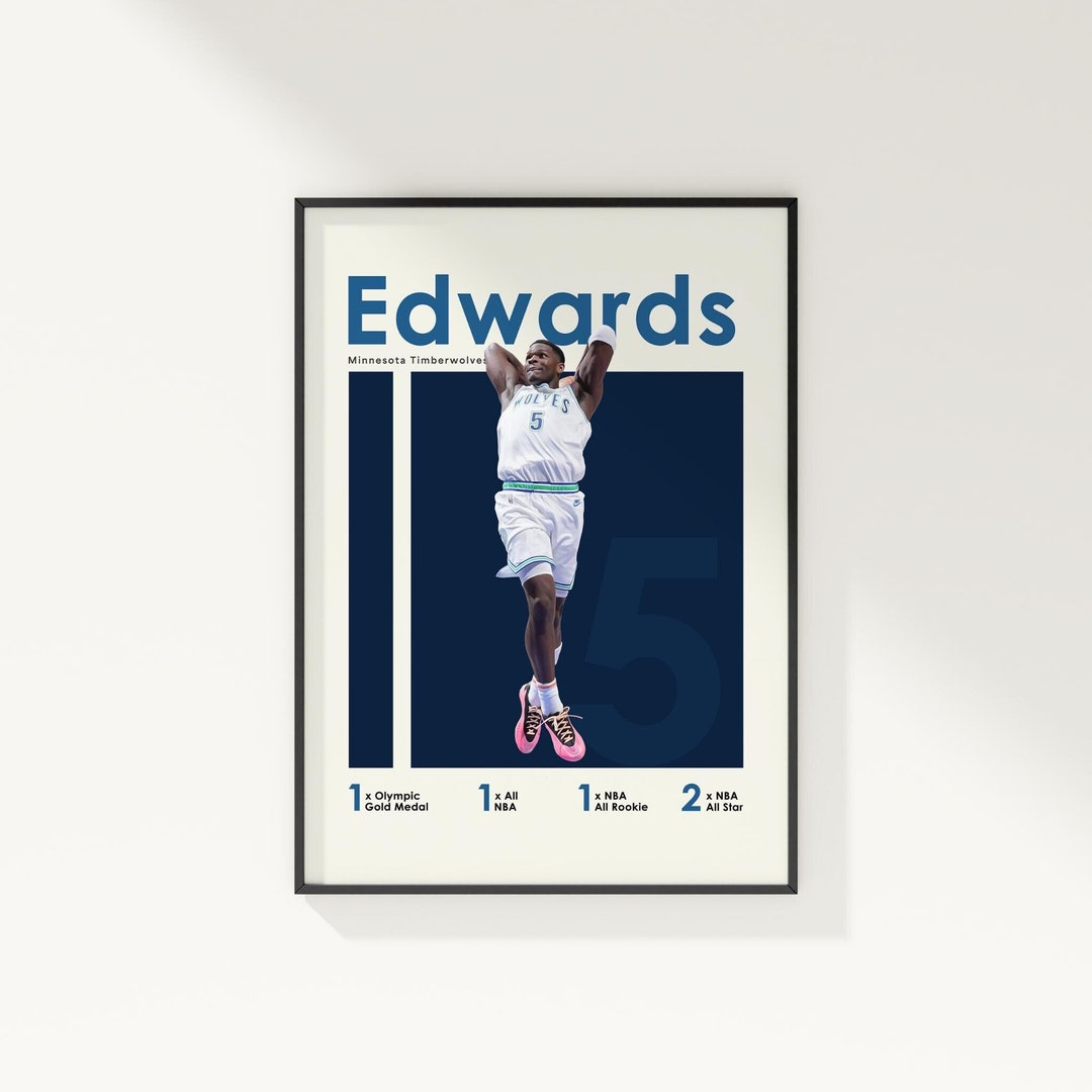 Anthony Edwards Poster, Basketball Poster, NBA Poster, Sports Poster ...