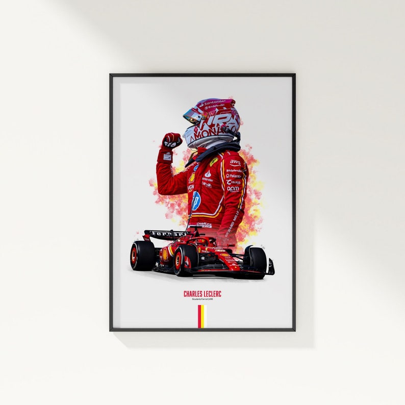 Charles Leclerc Poster, F1 Poster, Car Poster, Sports Poster, Scuderia ...