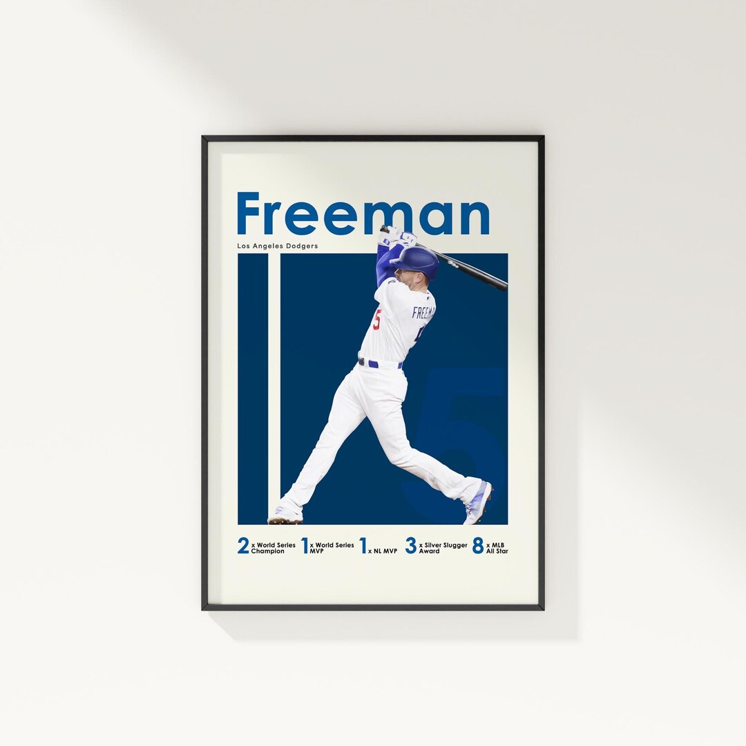 Freddie Freeman Poster, Baseball Poster, MLB Poster, Sports Poster, Los ...