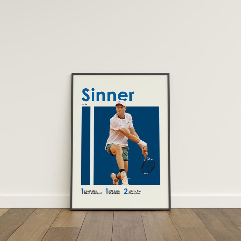 Jannik Sinner Poster: Tennis Wall Art - Etsy