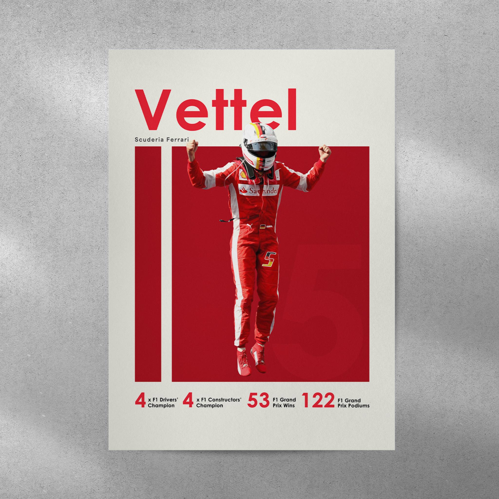 Sebastian Vettel Poster, Formula 1 Poster, Car Poster, Sports Poster ...