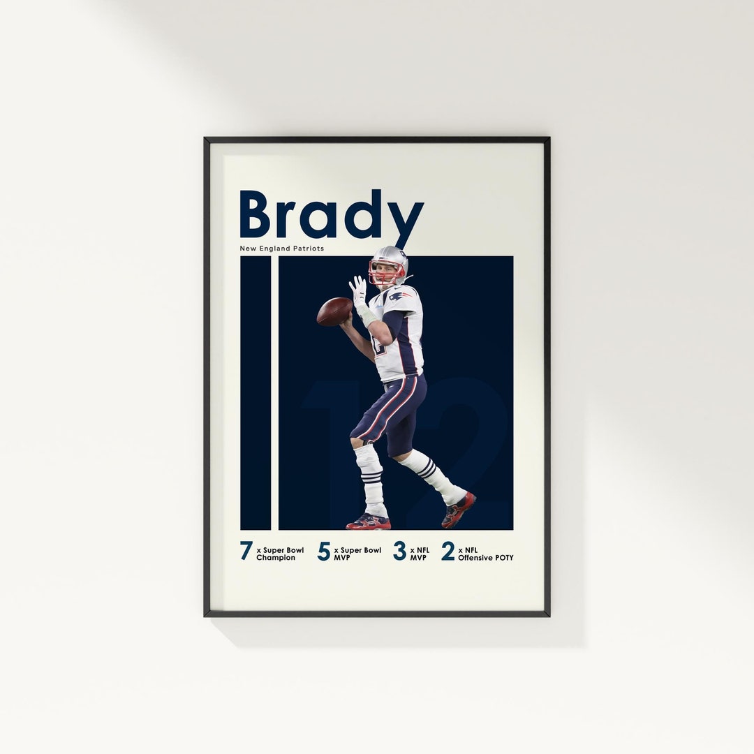 Tom Brady Poster, NFL Poster, American Football Poster, Sports Poster ...