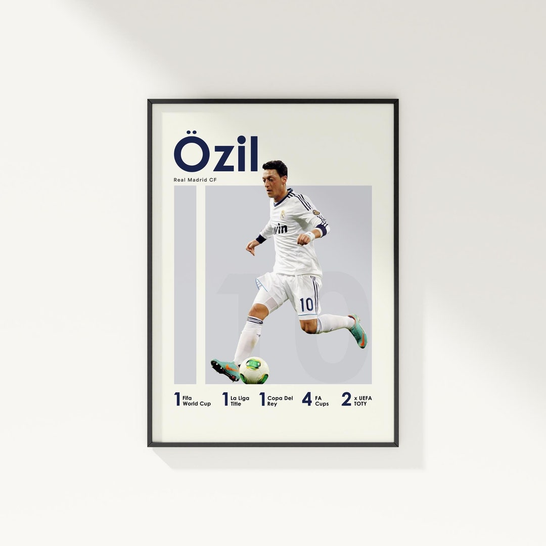Mesut Ozil Poster, Football Poster, Soccer Poster, Sports Poster, Real ...