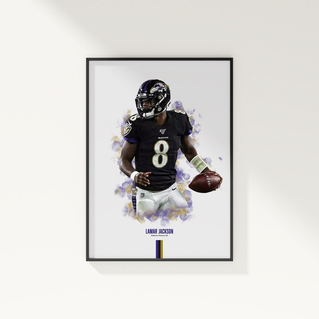 Lamar Jackson Poster, NFL Poster, American Football Poster, Sports ...