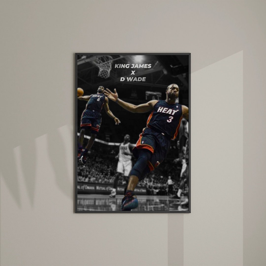 Lebron James Poster, Dwyane Wade Poster, NBA Poster, Basketball Poster ...