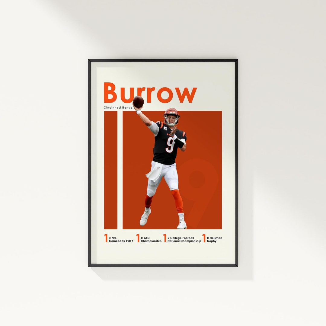 Joe Burrow Poster, American Football Poster, NFL Poster, Sports Poster ...
