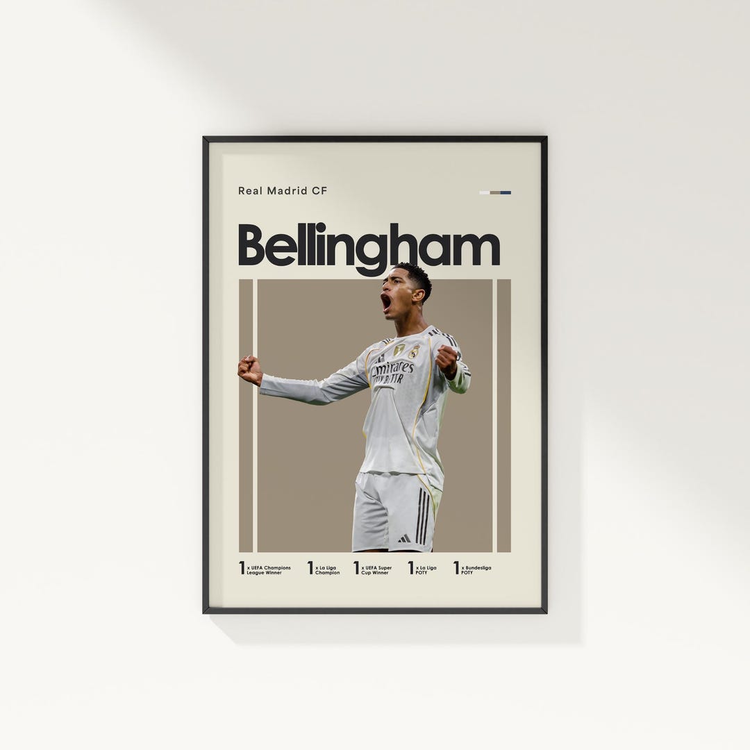 Jude Bellingham Real Madrid Poster, Football La Liga Wall Art - Etsy