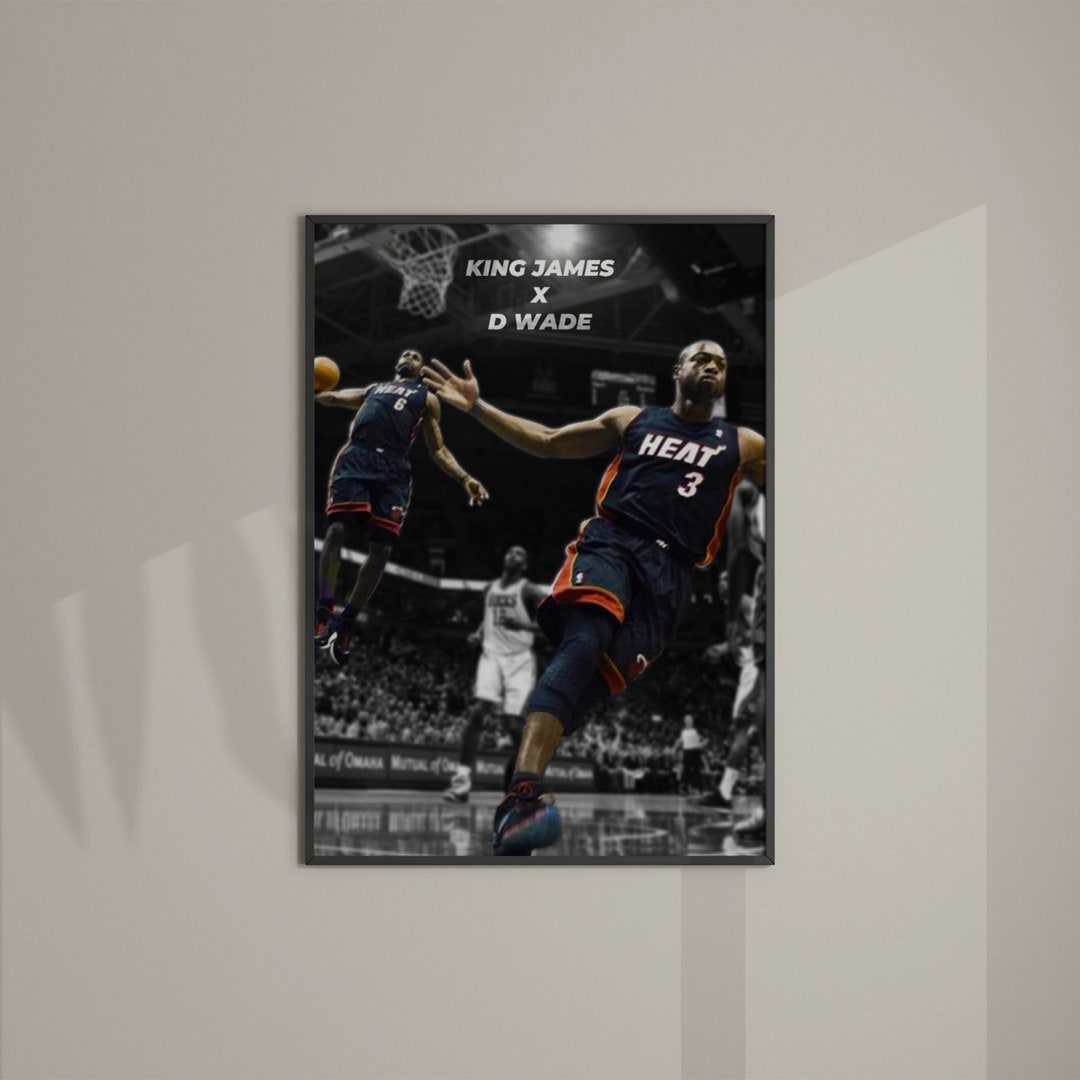 Lebron James Poster, Dwayne Wade Poster, NBA Poster, Basketball Poster ...