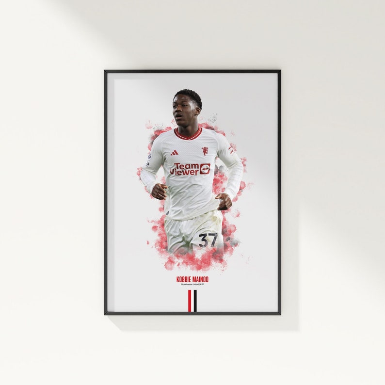 Kobbie Mainoo Poster, Football Poster, Soccer Poster, Sports Poster ...