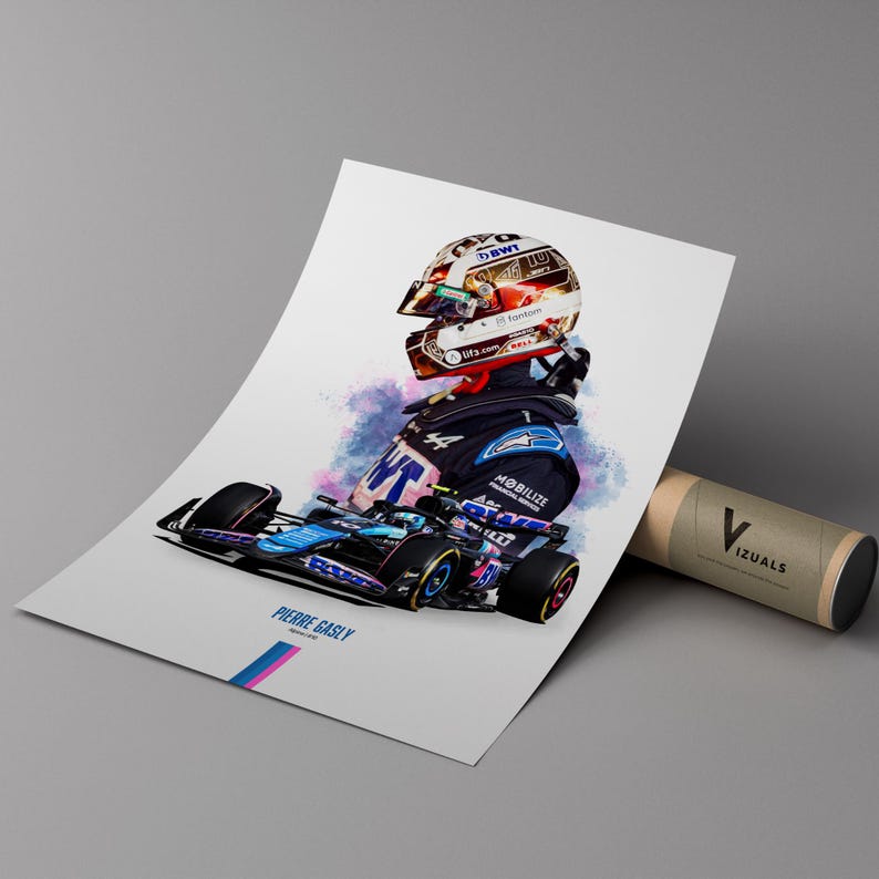 Pierre Gasly 2024 Poster, Formula 1 Poster, Car Poster, Sports Poster ...