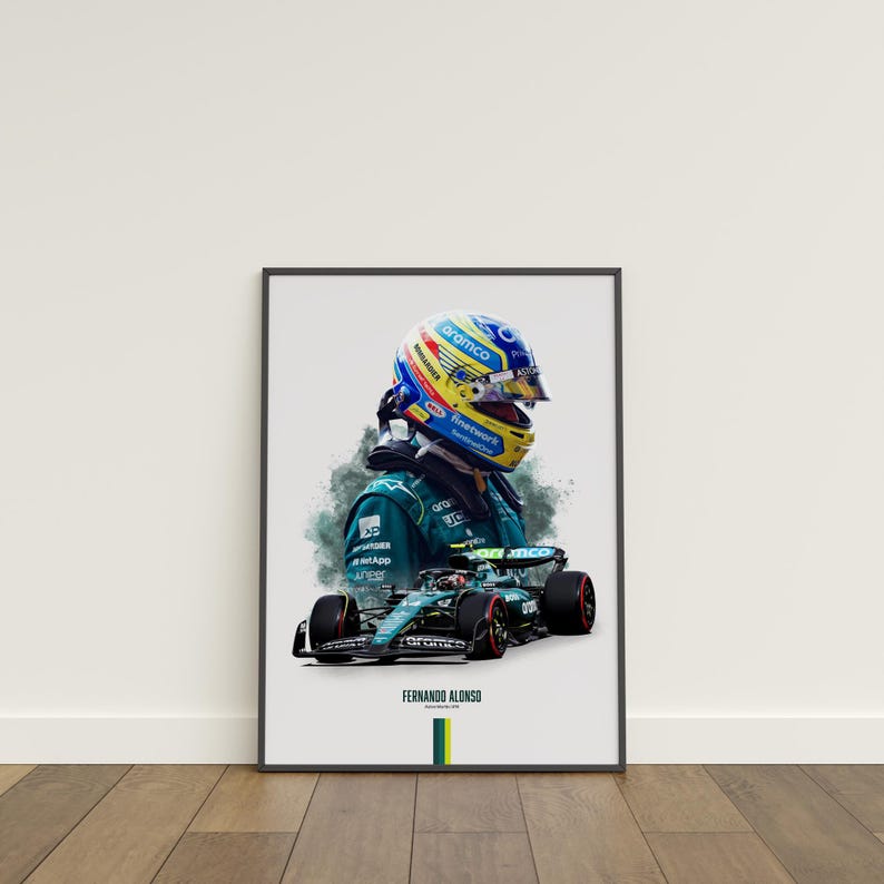 Fernando Alonso 2024 Poster, Formula 1 Poster, Car Poster, Sports ...