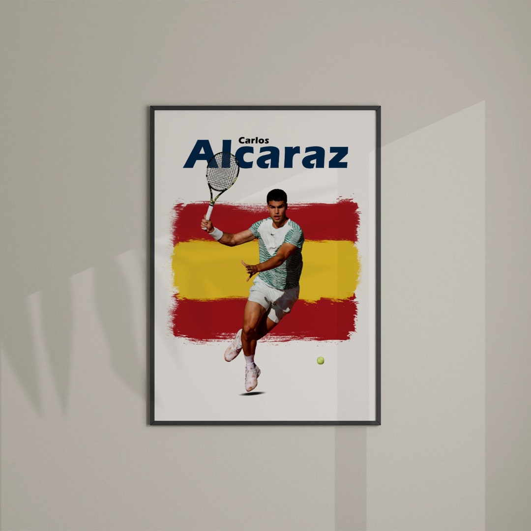 Carlos Alcaraz Poster, Tennis Poster, Sports Poster, Tennis Print, Wall ...
