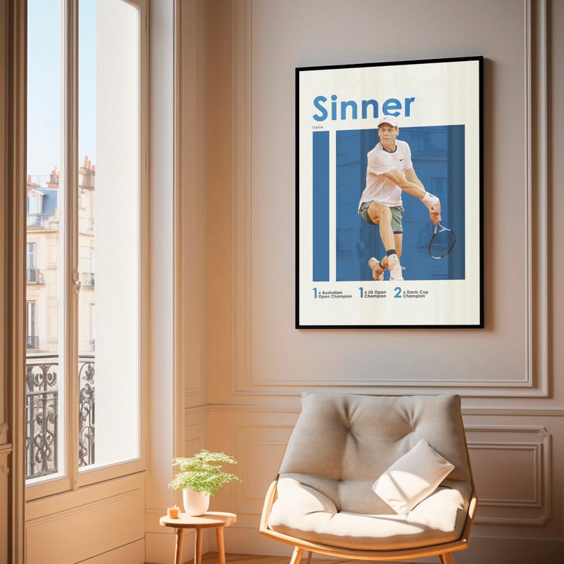 Jannik Sinner Poster, Tennis Poster, Tennis Print, Sports Poster, Wall ...