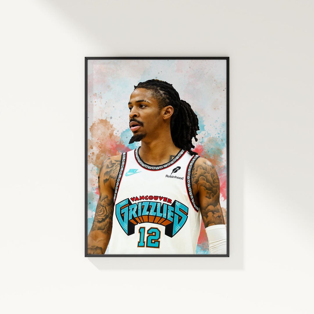 Ja Morant Poster, Basketball Poster, NBA Poster, Sports Poster, Memphis ...